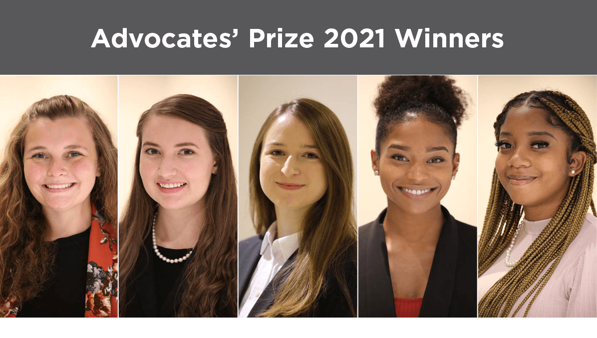Five women take home top honors in 2021 Advocates' Prize Competition ...